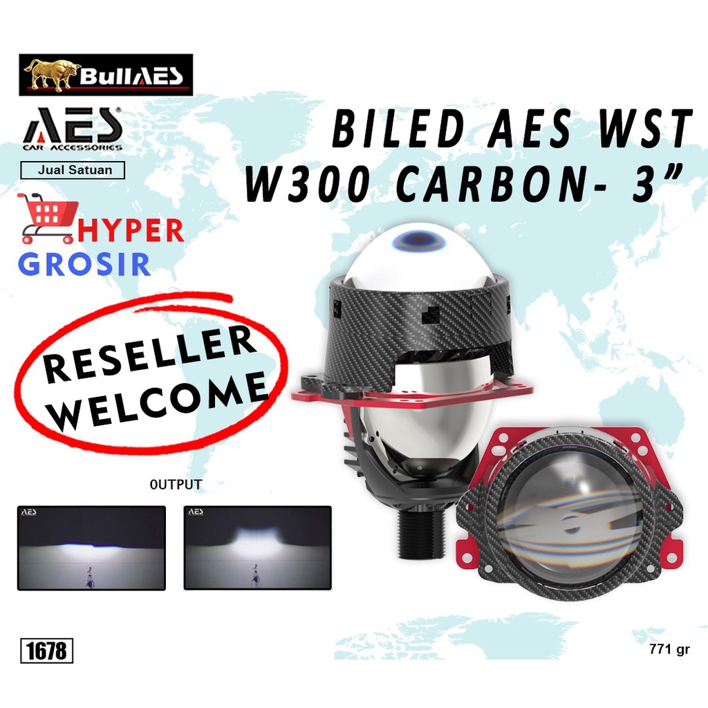 Jual Bilens LED Projector Lens Biled AES WST 3 Inch W300 Carbon ...