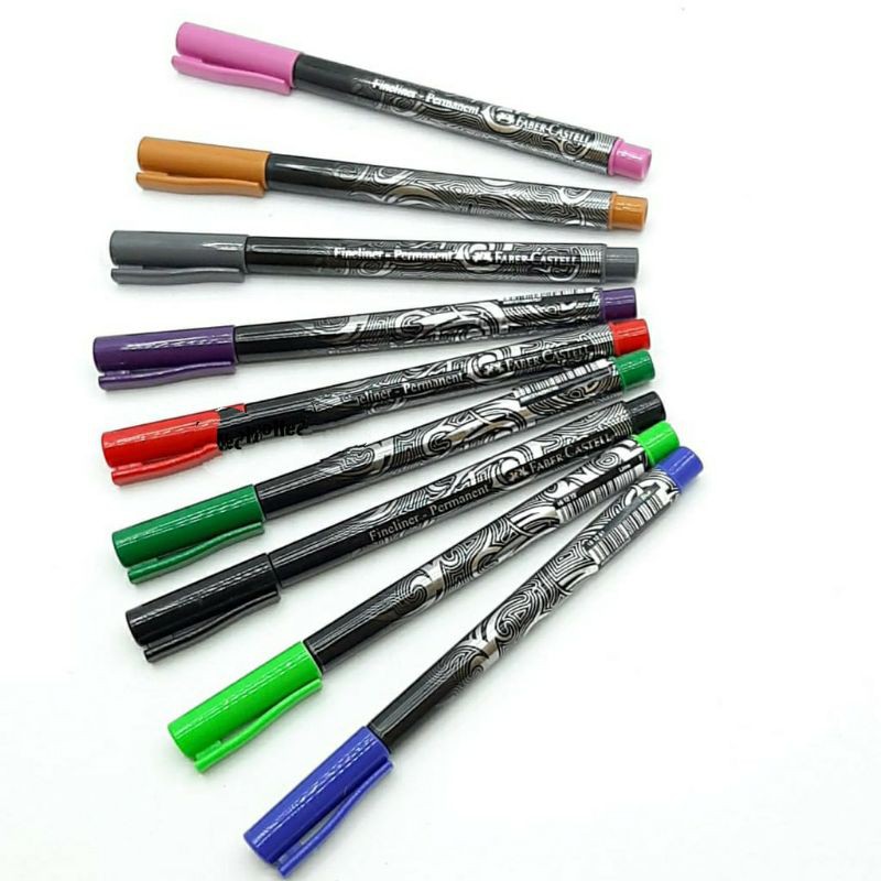Jual FABER CASTELL FINELINER PERMANENT COLOR MARKER SPIDOL WARNA ...