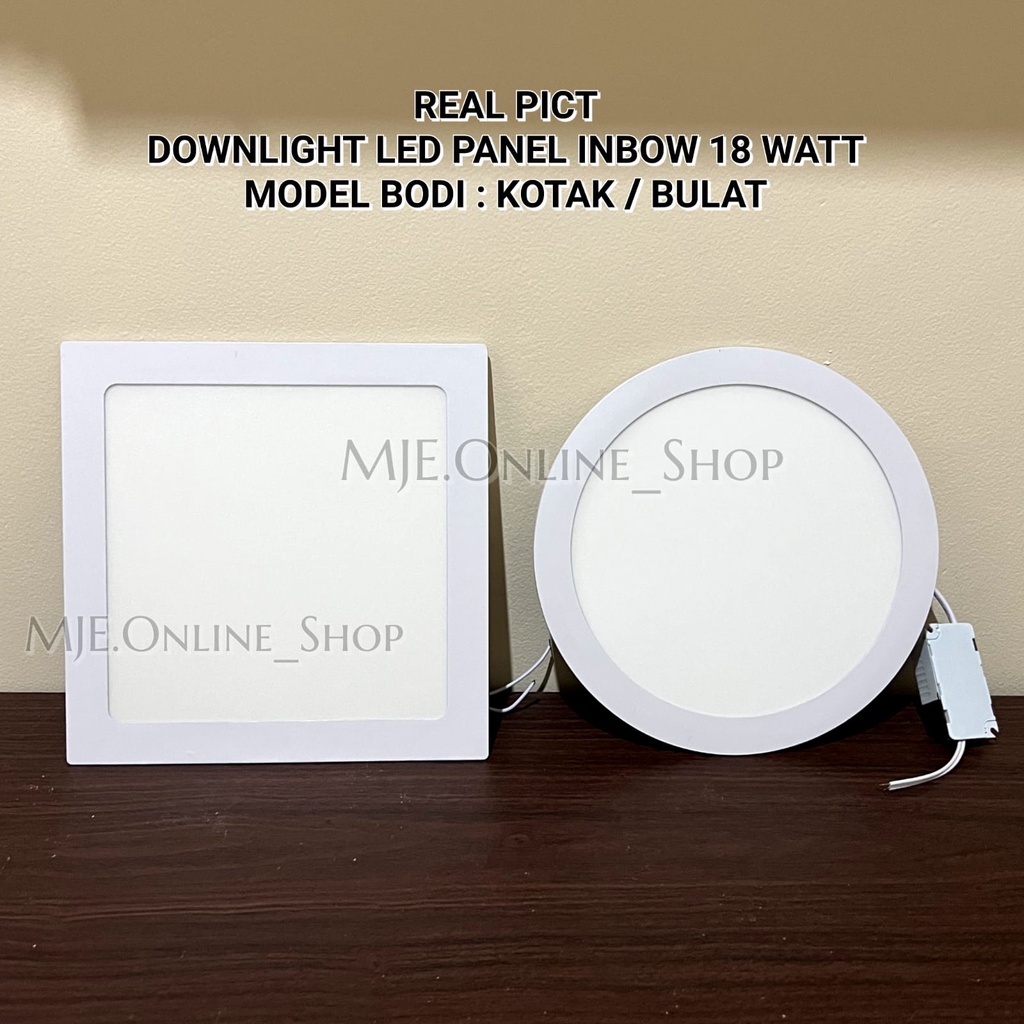 Jual LAMPU DOWNLIGHT LED PANEL INBOW 18 WATT MODEL BODI KOTAK / BULAT ...