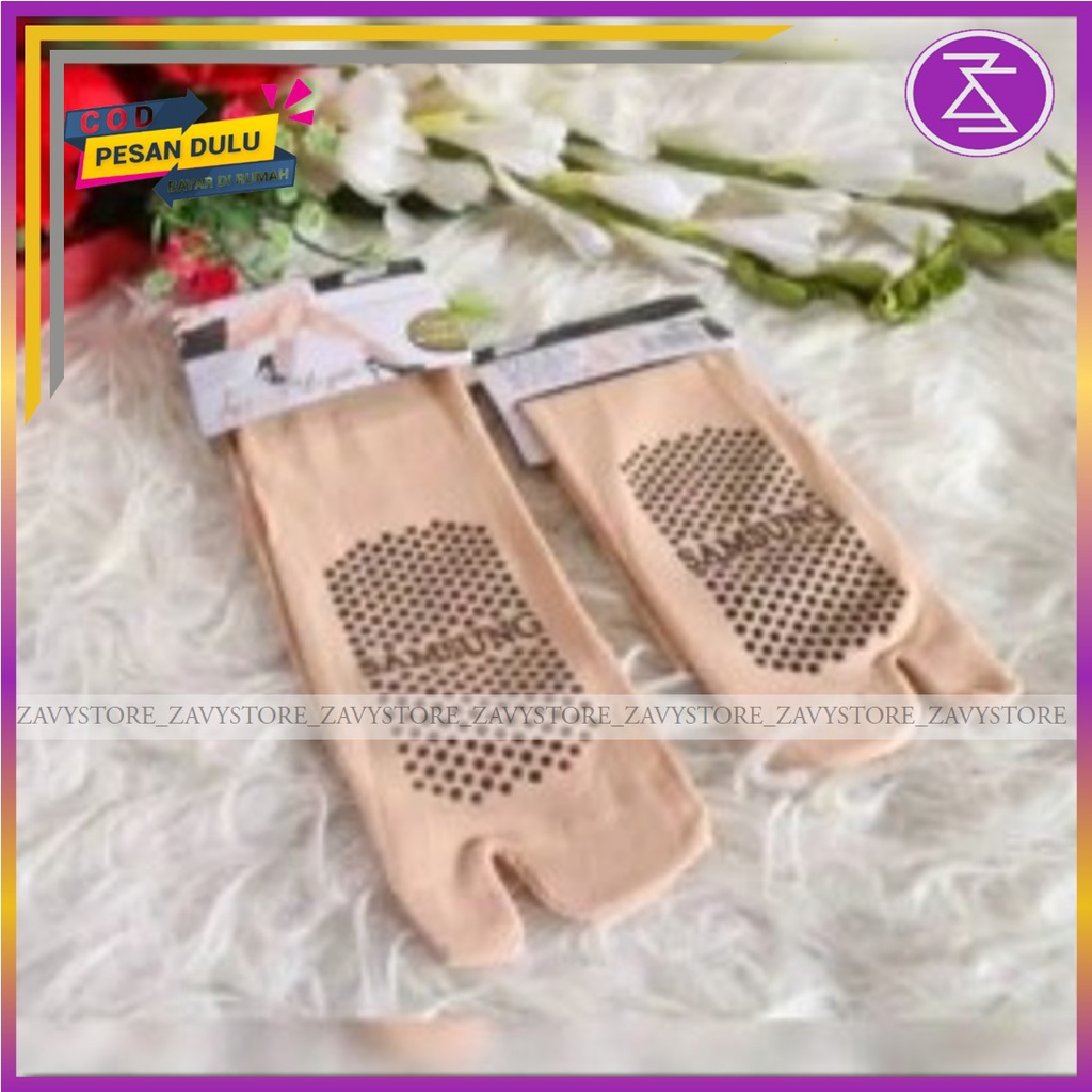 Jual Stoking Stocking Kaos Kaki Polos Pendek Jempol Dua Jari Cream ...