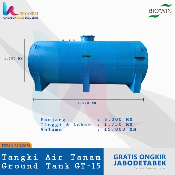 Jual Tangki Air Tanam 15000 L Tandon Toren Tanki Pendam GT 15 Ground ...