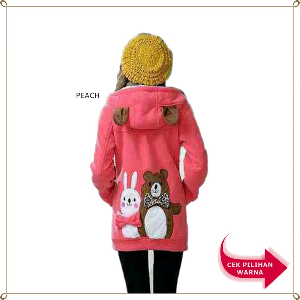Jual [L1] Long Jaket FUNNY BEAR / jaket lucu / jaket fashion korea / hm ...