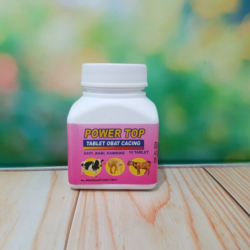 Jual POWER TOP 10 TABLET - Obat Cacing Hewan Sapi Kambing Babi RAID ALL ...