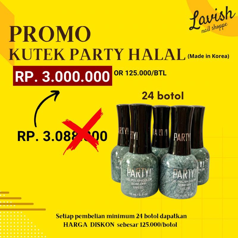 Jual FREE BUFFER & FILE PARTY! ORDER PARTY GEL HALAL 24 BOTOL DENGAN ...