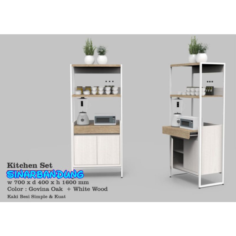 Jual KITCHEN SET MINIMALIS KAKI BESI / LEMARI DAPUR MINIMALIS | Shopee ...