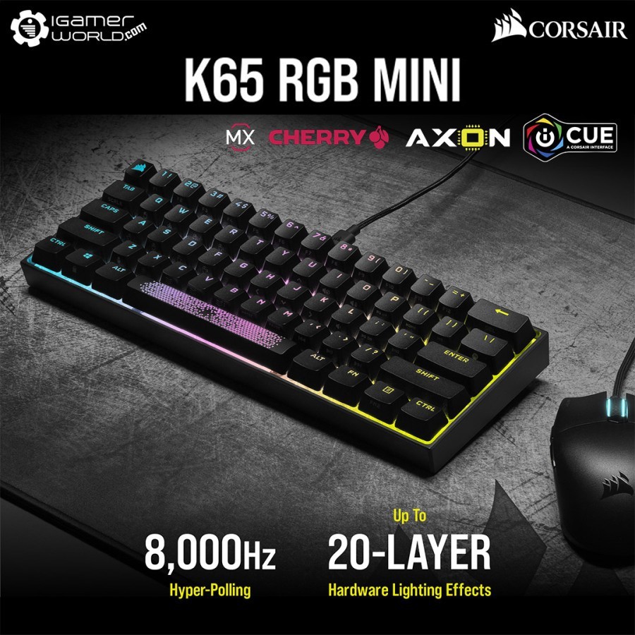 Jual Corsair K65 RGB MINI 60% Mechanical Gaming Keyboard | Shopee Indonesia