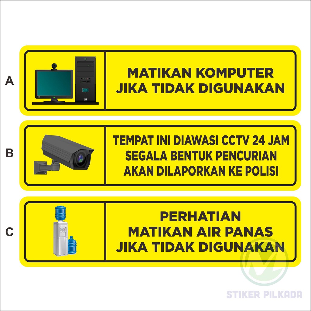 Jual STIKER VINYL KOMPUTER, DISPENSER, CCTV ( DIJUAL SATUAN ) | Shopee ...