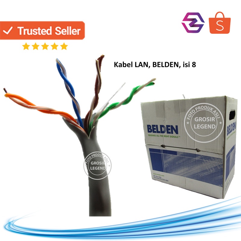 Jual Kabel lan internet isi 8 utp cat 5E Belden 1000ft 1 meter | Shopee ...