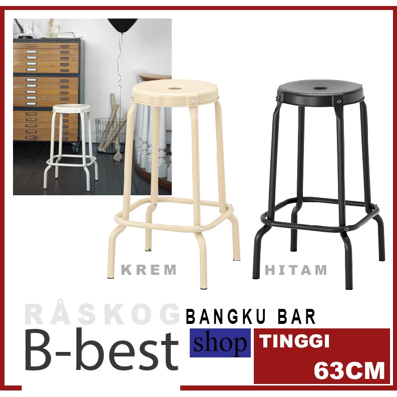 Jual Bangku Bar Tinggi 63 cm / Kurai Makan Cafe Bar stool minimalis ...