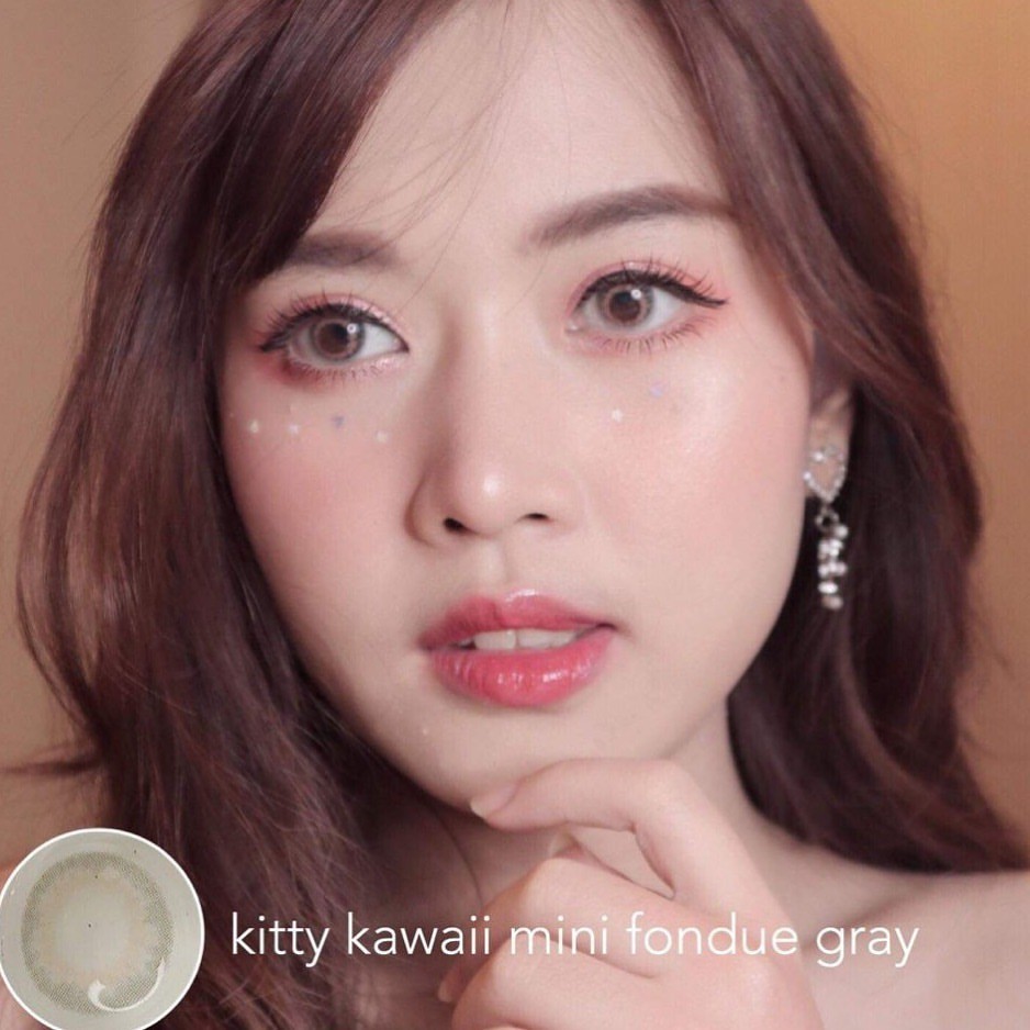 Jual [LMR] Softlens Kitty Kawaii Mini Fondue Series Soflens Soflen Gray ...