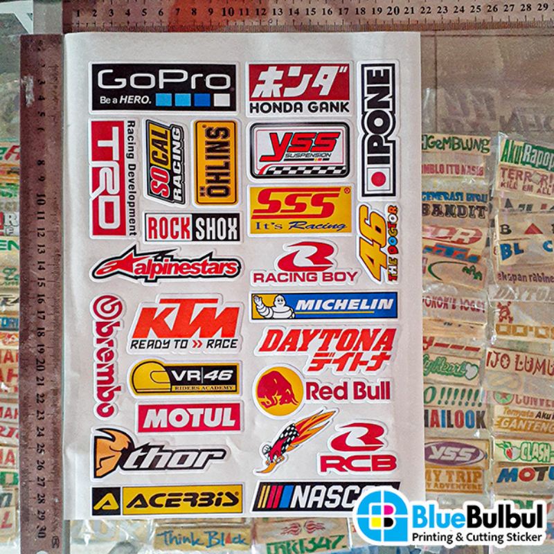 Jual [STIKER LEMBARAN RACING] STICKER VINYL PRINTING RACING LEMBARAN ...