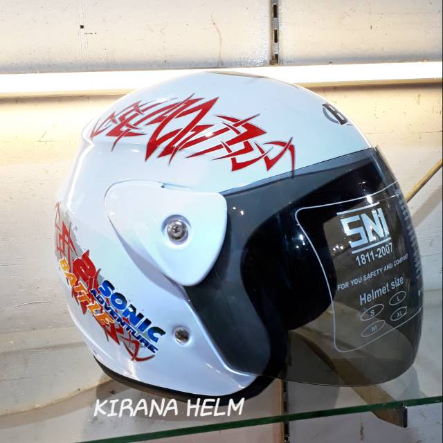 Jual HELM NOUVO KOP - GAMBAR SONIC ADVENTURE PUTIH | Shopee Indonesia