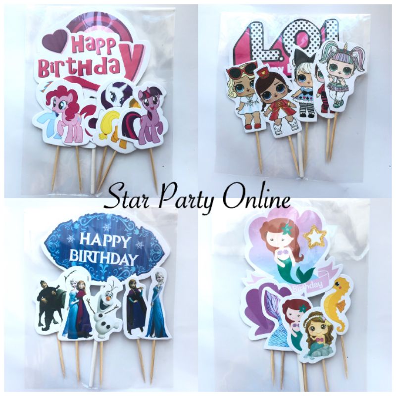 Jual Cake Topper Little Pony/ LOL/ Frozen/ Mermaid Duyung/ Topper Kue ...