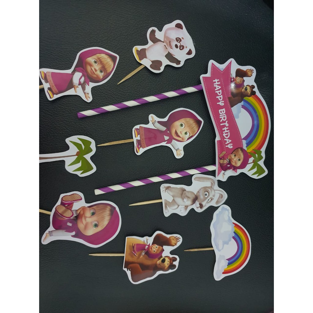Jual topper cake/ hiasan kue/ baking toys/ topper marsha & bear ...
