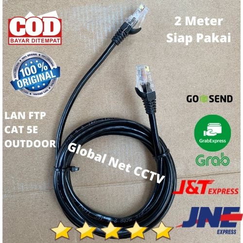 Jual [Bayar Ditempat] Kabel LAN Hitam 2 M UTP Ftp Stp RJ45 Cat5E 2 ...