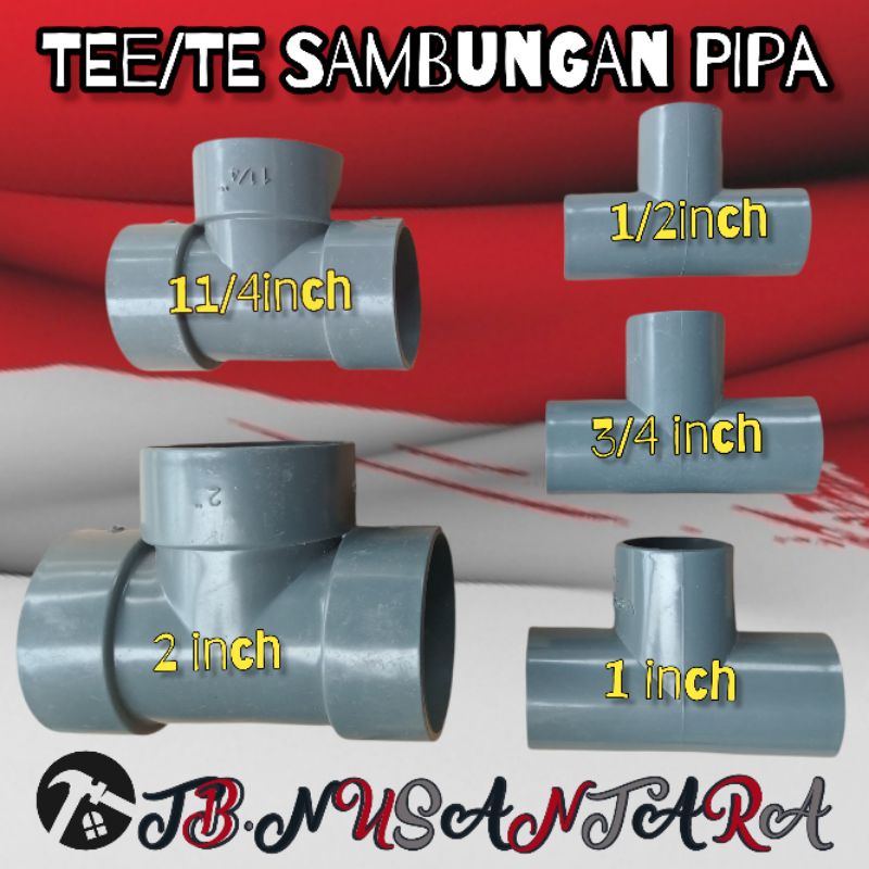 Jual Sambungan pipa PVC T /Tee 1/2, 3/4, 1 & 2 inch | Shopee Indonesia