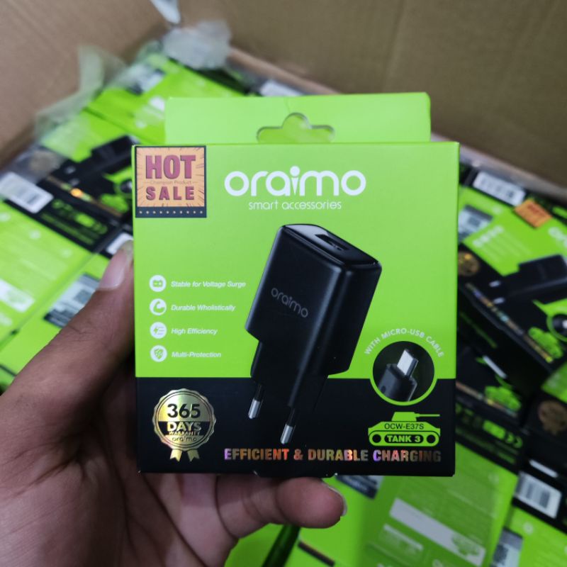 Jual Oraimo Tank 3 Charger Fhast Charging dengan Kabel Micro USB Orimo ...