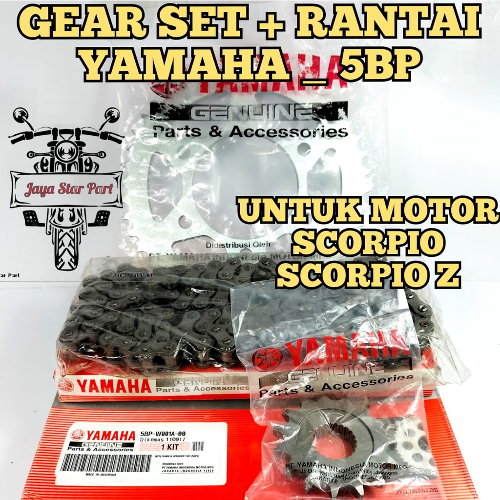 Jual ORI GEAR SET YAMAHA (5BP) SCORPIO Z GEAR PAKET SCORPIO (5BP) KUALITAS ASLI ORIGINAL YAMAHA ...