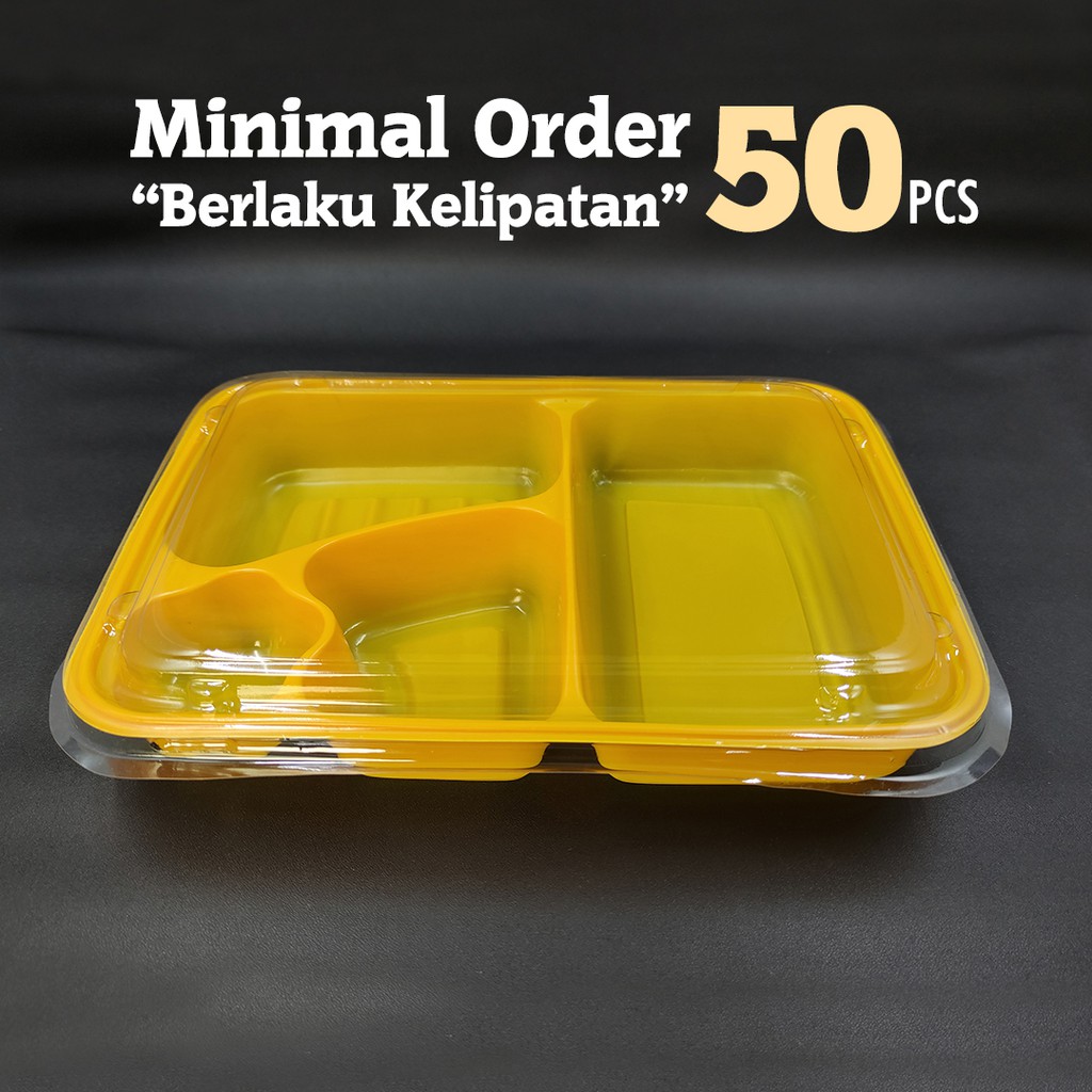 Jual Mika Bento Bintang Kuning 4 Sekat / Mika Plastik Bento / Kotak ...