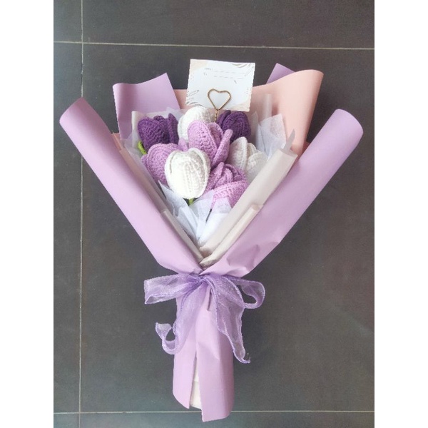 Jual Buket Bunga Rajut Tulip pt.VI / Crochet Tulip Bouquet | Shopee ...