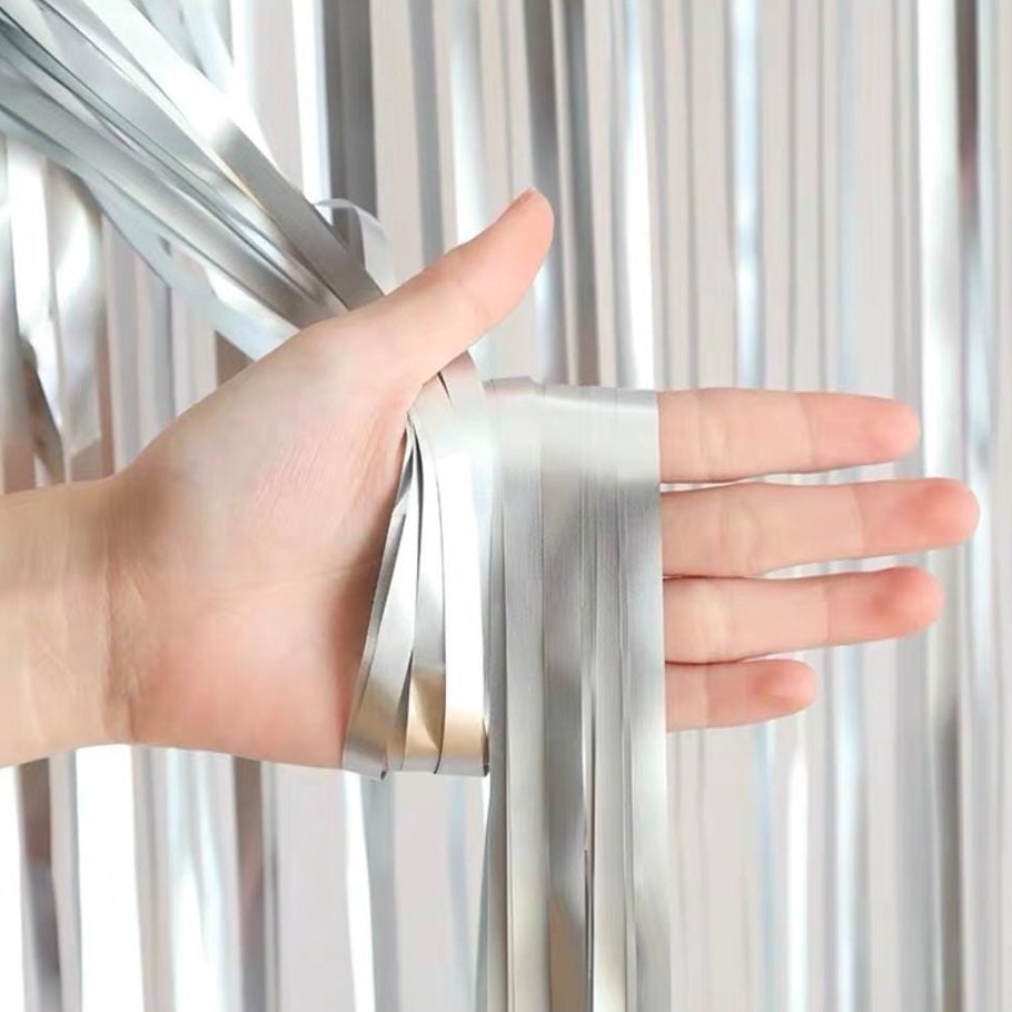 Jual Tirai Rumbai Tirai Foil Backdrop Warna Warni Tirai Ulang Tahun ...