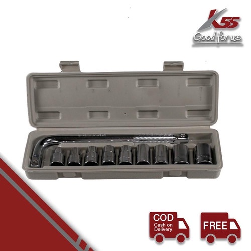 Jual K55 KUNCI SOK SET 10 PCS MATA SOCK SHOCK SOCKET TOOL KIT SET 8-21 ...
