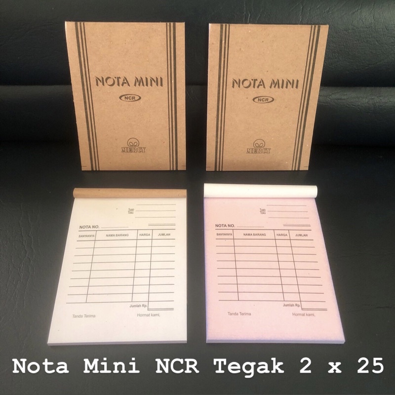 Jual NOTA MINI Mercy Biasa & NCR Rangkap 2 dan 3 Nota Olshop 25 Set 50 ...