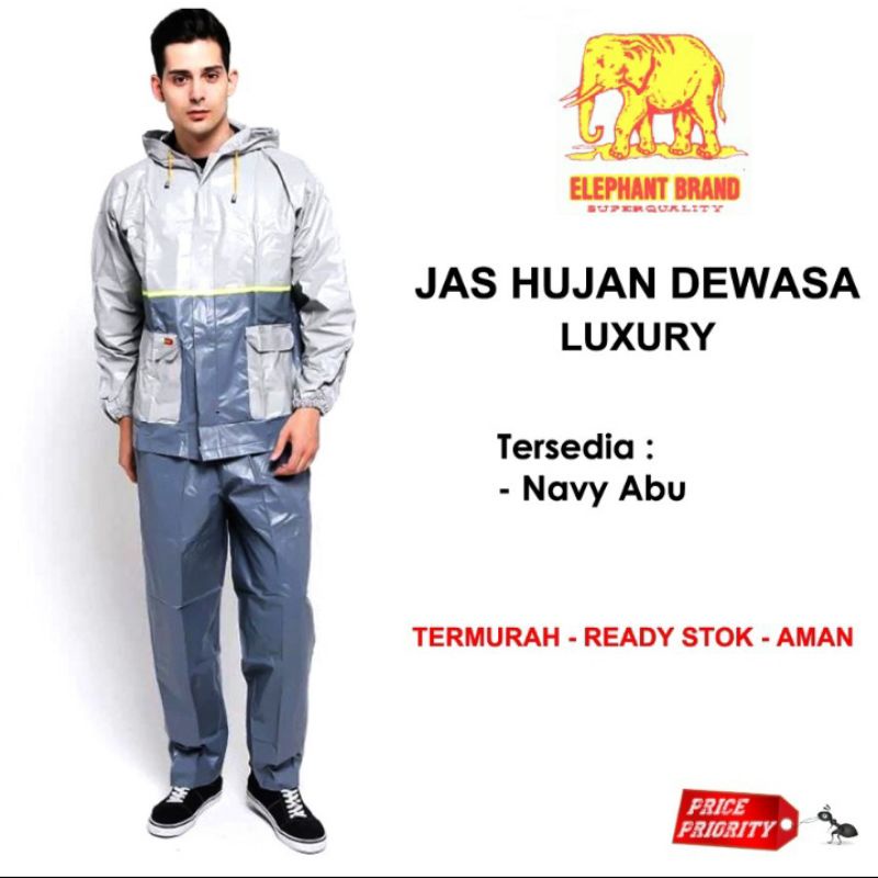 Jual Mantel hujan jas hujan model JAKET CELANA bahan tebal warna SILVER ...