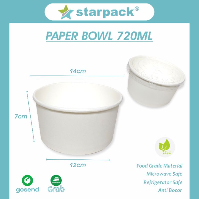Jual ISI 100 paper bowl ivory - rice bowl kertas - mangkok nasi kertas - paperbowl tahan air ...