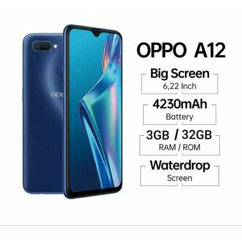 Jual OPPO A12 RAM 3GB ROM 32GB GARANSI RESMI OPPO 1 TAHUN. free kartu ...