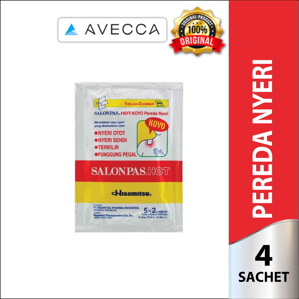 Jual ( Isi 4 Pcs ) Koyo Salonpas Hot Merah 1 Sachet @ 10 Lembar ...