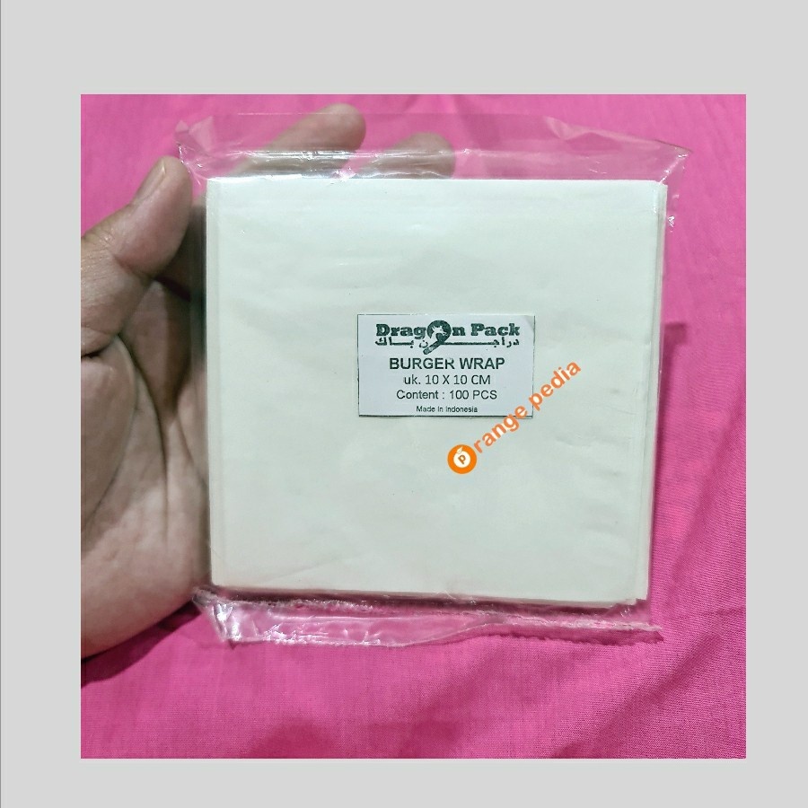 Jual Kertas Burger ukuran 10 x 10 cm - Burger Wrap - Dragon Pack - isi ...