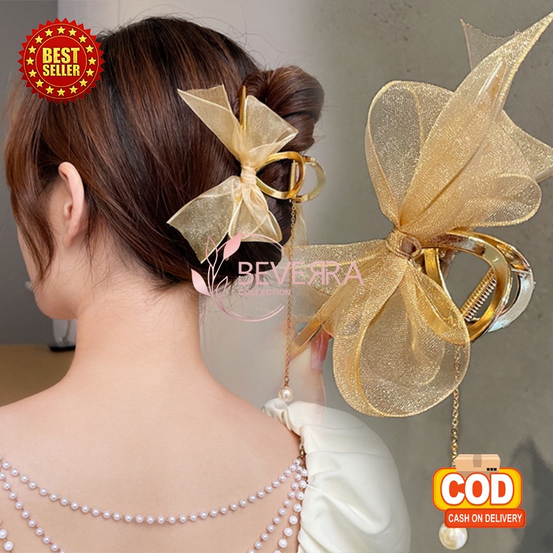 Jual Jepit Rambut Jedai Perempuan Dewasa Pita Kain Berjaring Rumbai ...