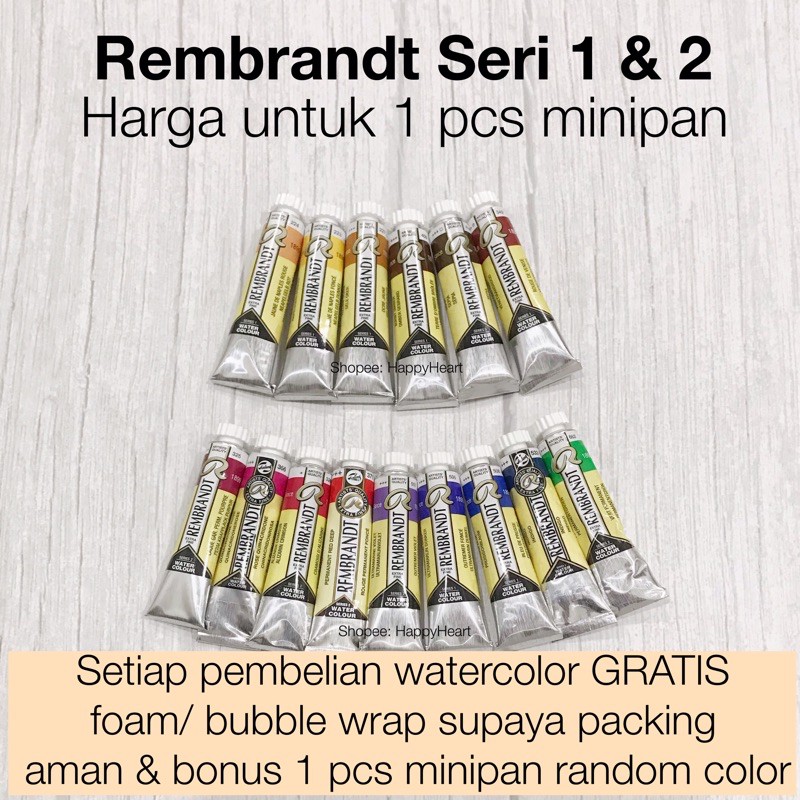 Jual Rembrandt Watercolor share tube minipan cat air | Shopee Indonesia