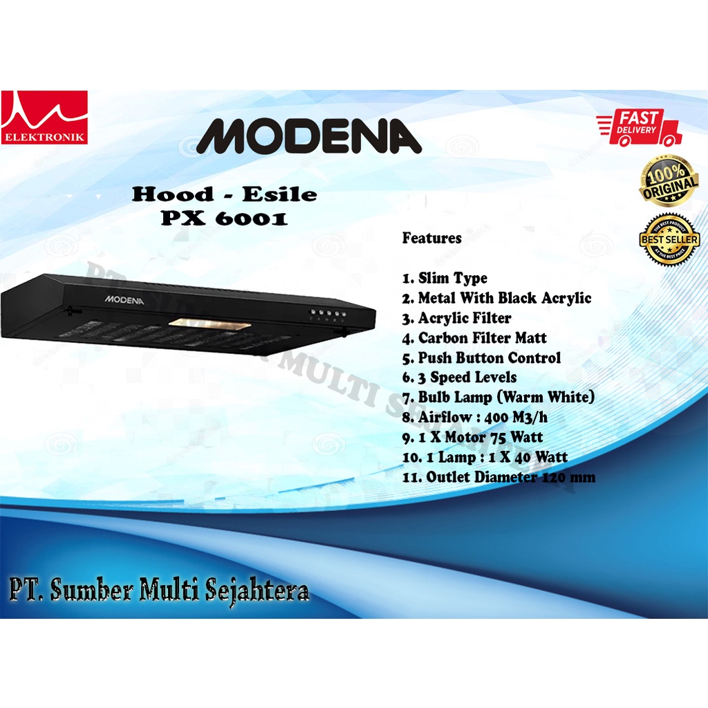 Jual COOKER HOOD MODENA PX 6001 - Slim Hood Modena | Shopee Indonesia