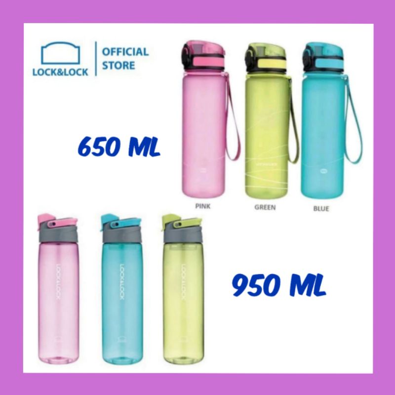 Jual Lock & Lock Water Bottle One Touch Cap 600mL / Easy Stopper Bottle ...