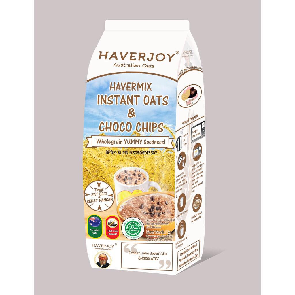 Jual Haverjoy Havermout Instant & Choco Chips 1KG / Havermix Oats ...