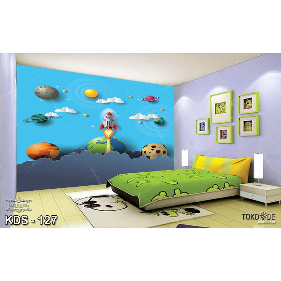 Jual Wallpaper Custom 3D Anak cowok Astronot Walpaper Planet Antariksa ...