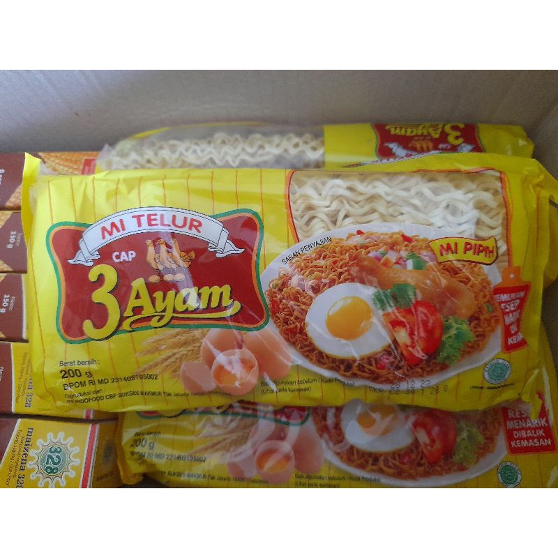 Jual mi telur /mie telur cap 3 ayam 200 gram | Shopee Indonesia