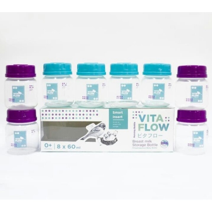 Jual VitaFlow Vita Flow - Botol ASI 60ml (isi 8) / Botol Asi Hemat ...