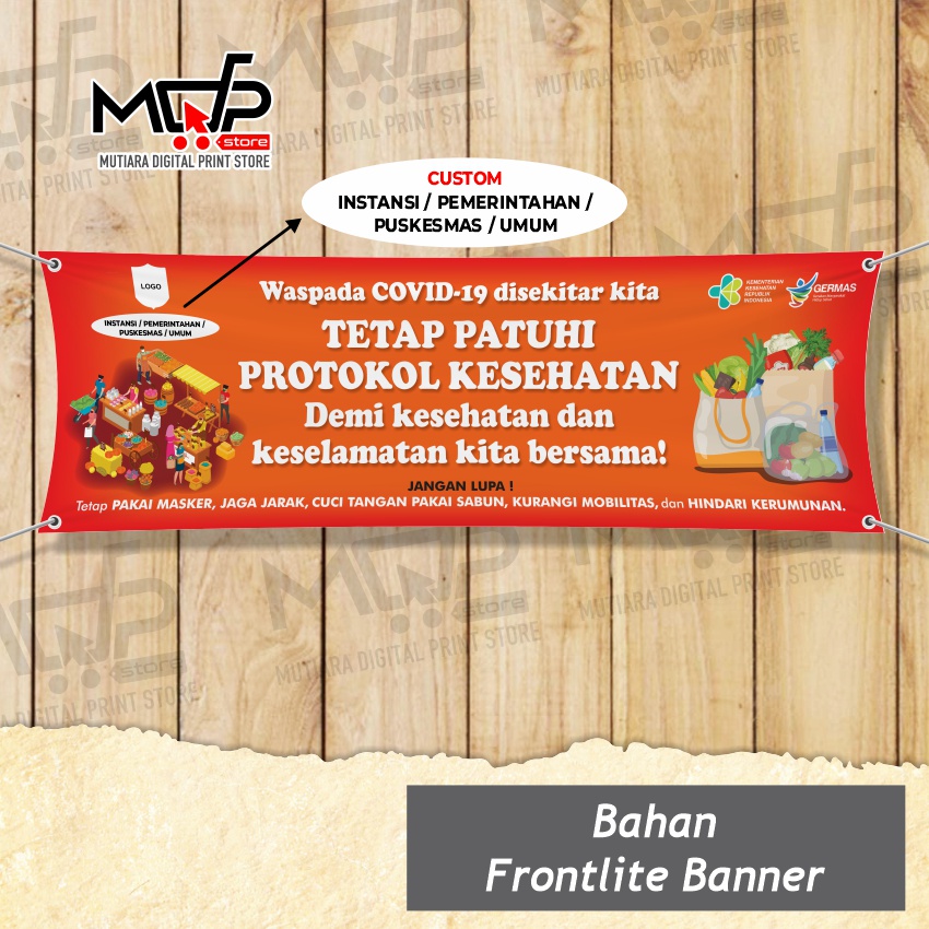 Jual SPANDUK BANNER 2 X 0.5 M PROKES 5M COVID19 MDPRINTSTORE | Shopee ...