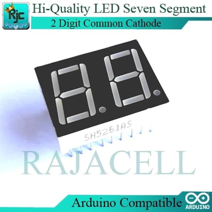 Jual 2 Digit LED Seven Segment 7 segmen 0.56" inch Red Common Cathode ...