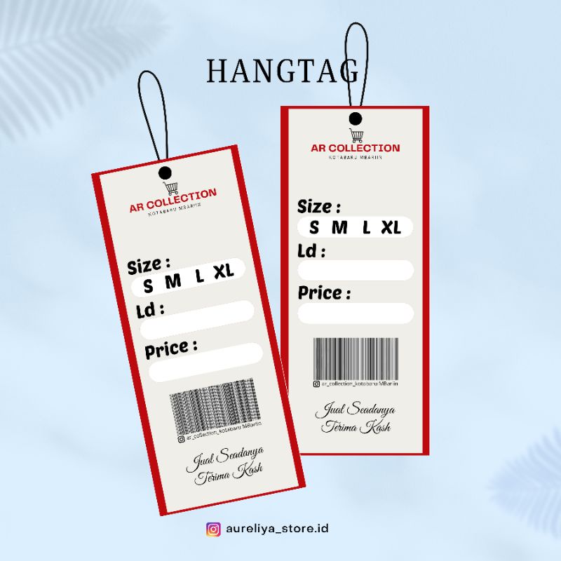 Jual Ukuran 3x7cm Hangtag Label Baju Cantik Free Tali | Shopee Indonesia