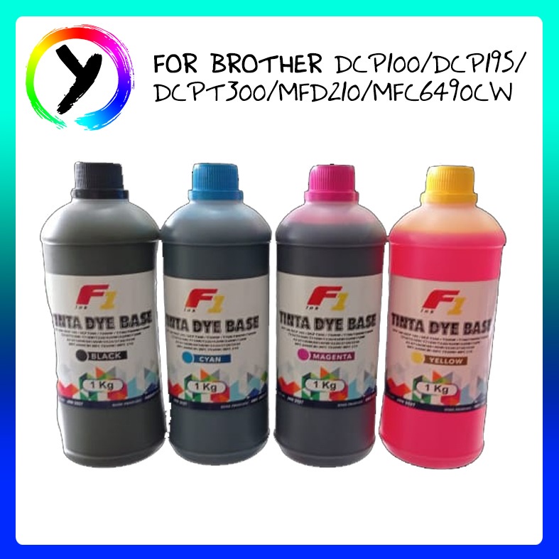 Jual Tinta Refill F1 Brother 1 kg black / cyan / magenta/ yellow ...