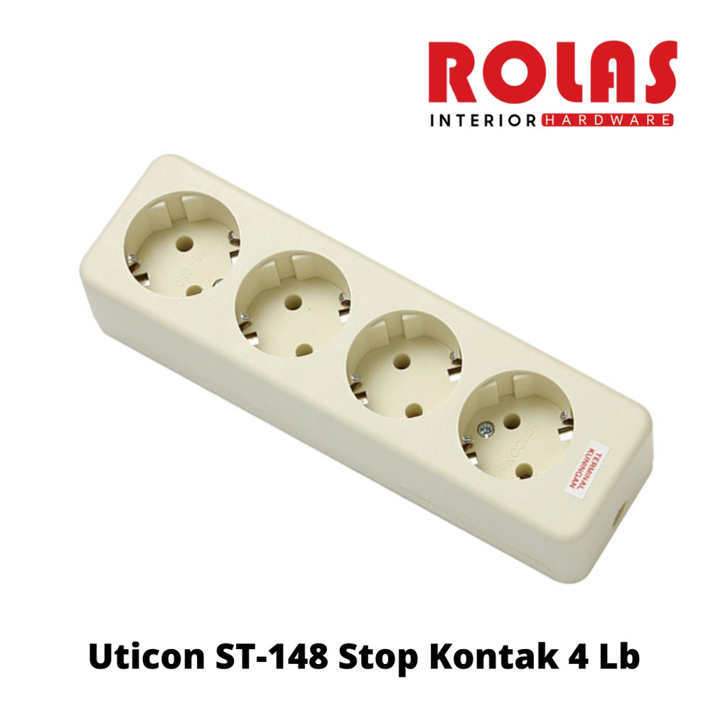 Jual Uticon ST-148 Stop Kontak 4 Lb / Stop Kontak Lubang 4 / Stopkontak ...