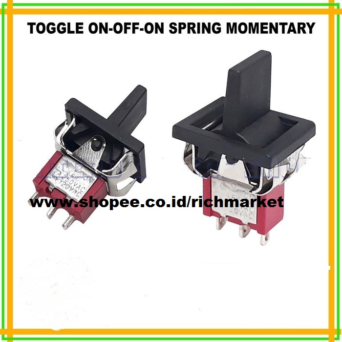 Jual Toggle switch / Saklar Toggel 3 Pin Mini On-Off-On Spring ...