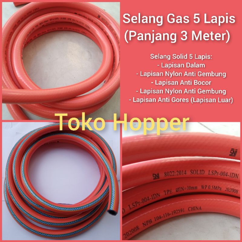 Jual Selang Gas 5 Lapis Merk Solid Panjang 3 Meter | Shopee Indonesia