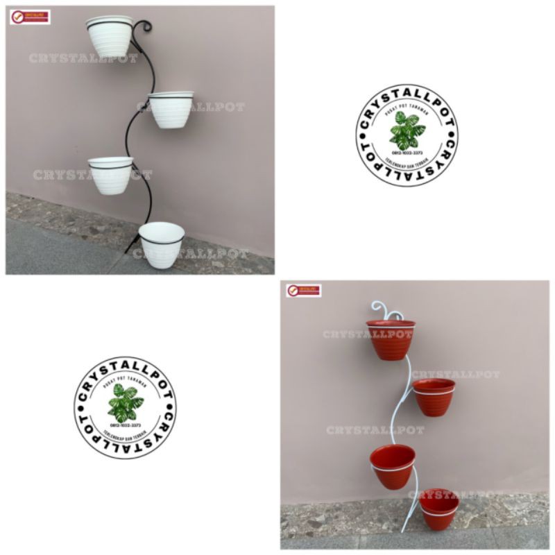 Jual standing pot bunga dinding lobang 4 | rak pot bunga dinding lobang ...