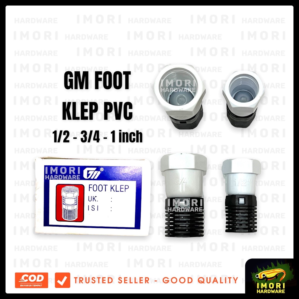 Jual GM Foot Klep PVC 1/2 3/4 1 inch - Foot Valve Tusen Saringan Filter ...