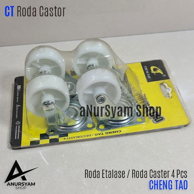 Jual Roda Etalase 4 Pcs CHENG TAO / Roda Kastor PUTIH / Roda Troli ...